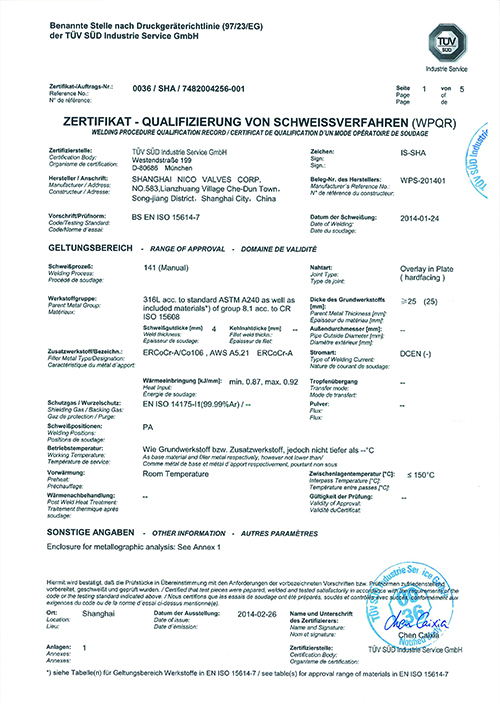 Quality Policy & Certifications of NICO Valves Manufacturers and Suppliers